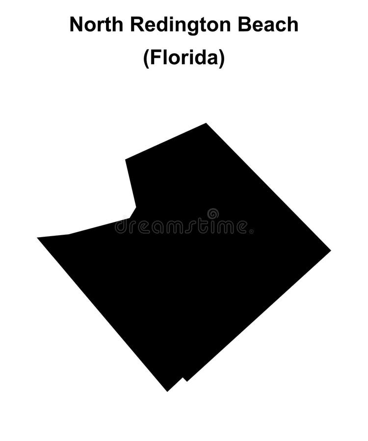 North Redington Beach Outline Map Stock Vector - Illustration of region ...