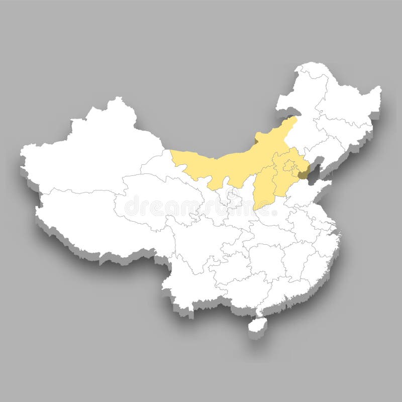 North Region Location within China Map Stock Vector - Illustration of ...
