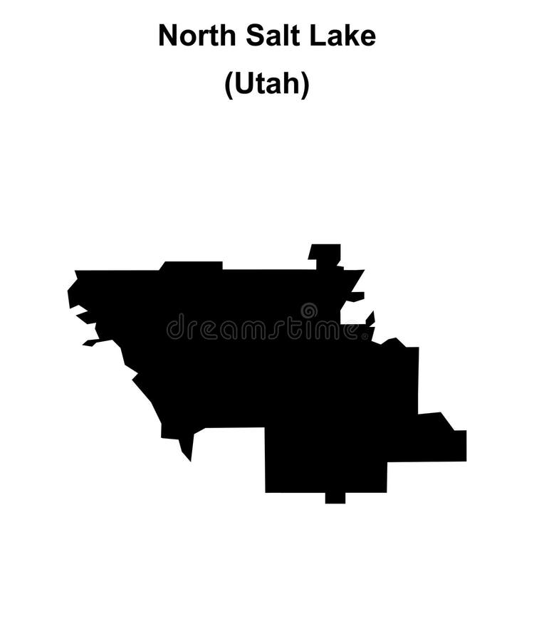 North Salt Lake Outline Map Stock Vector - Illustration of shape ...