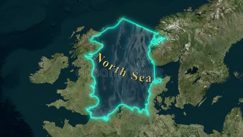 North Sea Map stock video. Video of close, country, geopolitics - 294263929