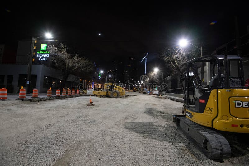 North Seattle Highway 99 Construction March 2019 Editorial Image ...