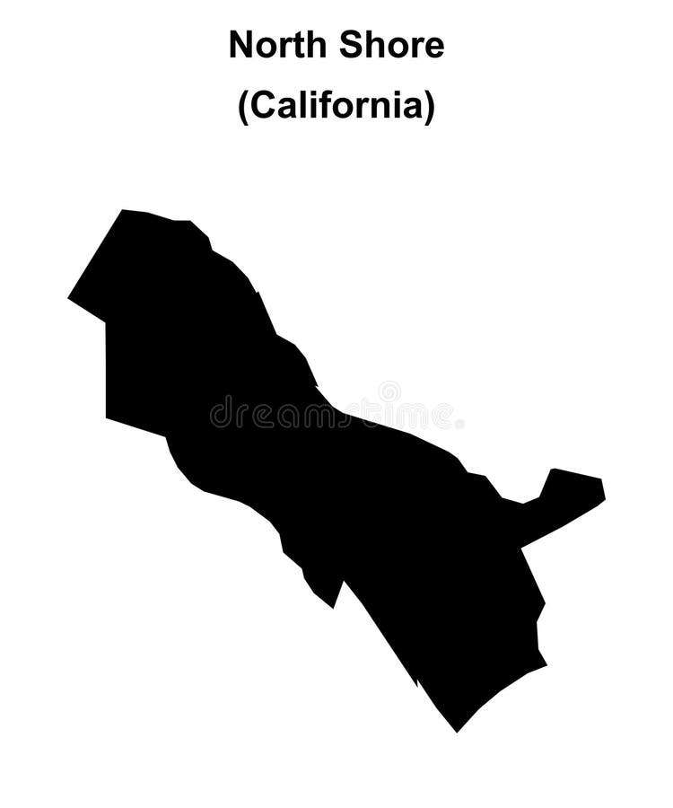 North Shore outline map stock vector. Illustration of vector - 386064819