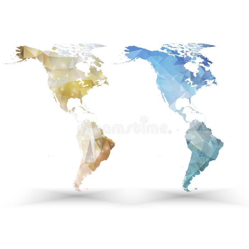 North and South America Map Template, Triangle Stock Vector ...