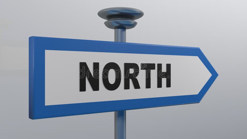 NORTH Street Arrow Sign - 3D Rendering Illustration Stock Illustration ...