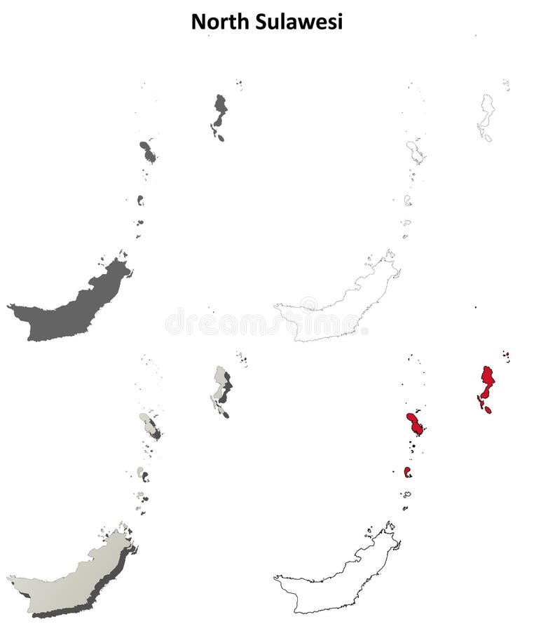 North Sulawesi Blank Outline Map Set Stock Vector - Illustration of ... North Sulawesi Blank Outline Map Set Stock Vector - Illustration of ...