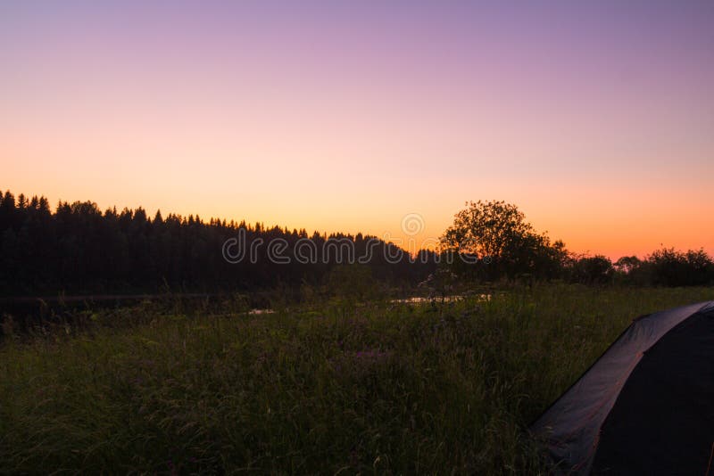 North Sea Summer Sunset, Oostende, Belgium Stock Image - Image of ...
