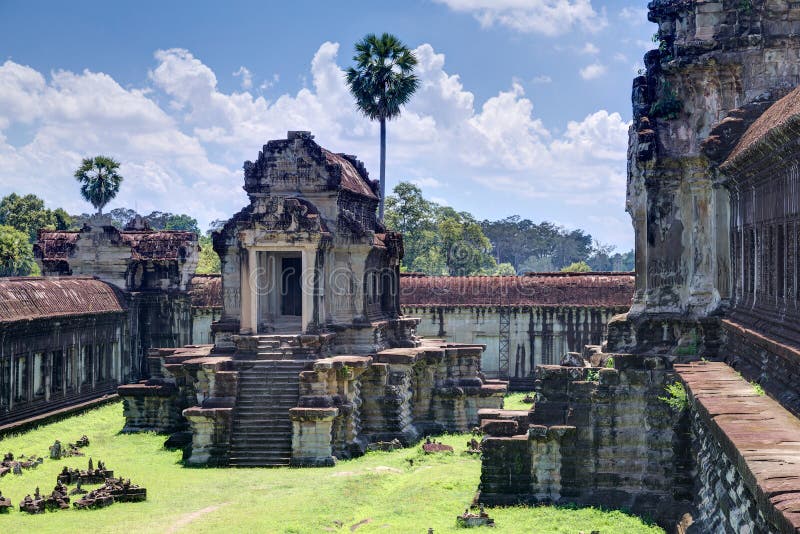 Thousand God Library at Angkor Wat, Cambodia Stock Image - Image of ...