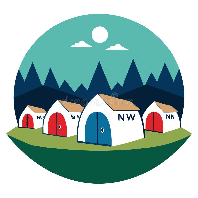 North Wales UK Offers Empty Camp Sites with Camping Pods Copy Space ...