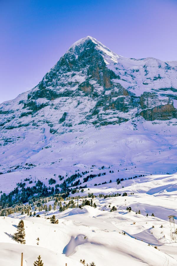 The North Wall of Eiger Peak in Winter. Grindelwald, Switzerland Stock ...