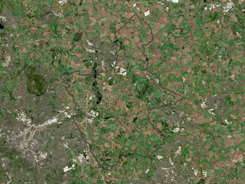 North Warwickshire, England - Great Britain. Low-res Satellite. Stock ...