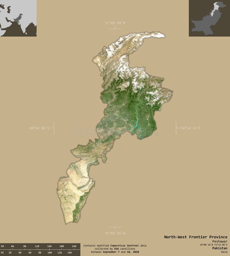 North-West Frontier Province, Pakistan - Composition. Sentinel-2 Stock ...
