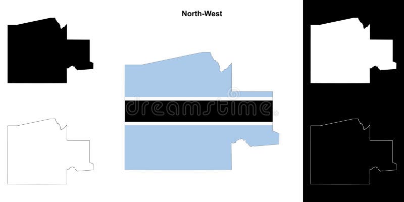 North-West outline map stock vector. Illustration of empty - 356540188