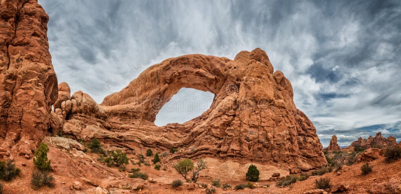 North Window Arch in Arches National Monument, Utah Stock Photo - Image ...