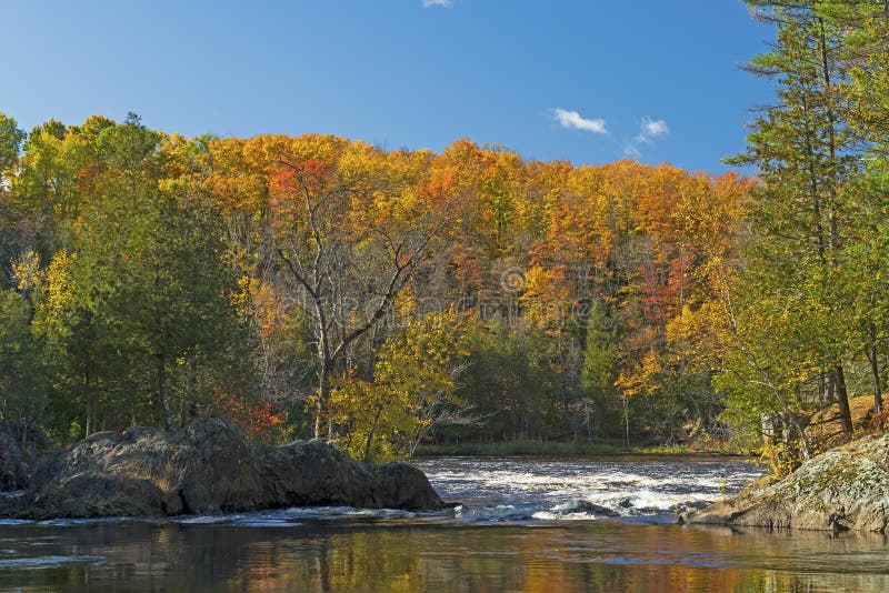 North Woods River Rushing To the Fall Stock Photo - Image of fall ...