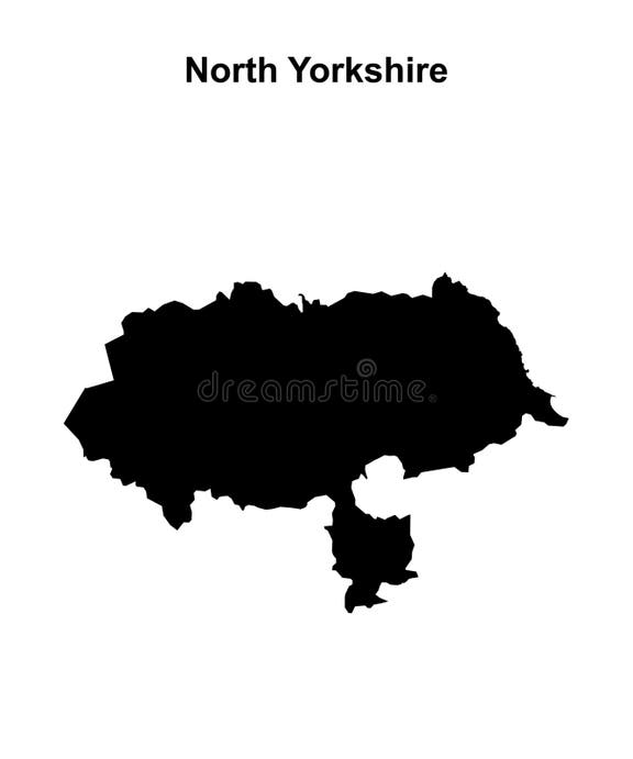 North Yorkshire Outline Map Stock Vector - Illustration of template ...