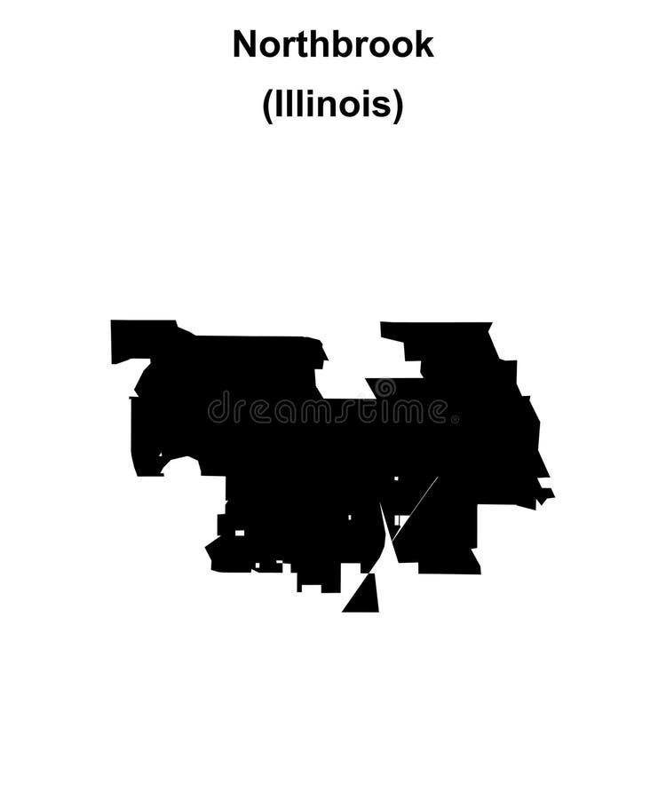 Northbrook outline map stock vector. Illustration of boundary - 357277577