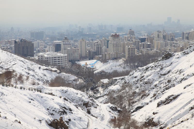 Northern Area of Tehran City Stock Image - Image of tower, foreground ...