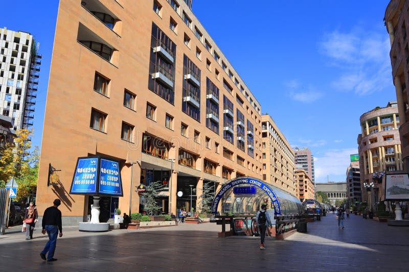 Northern Avenue in Yerevan, Armenia Editorial Photography - Image of ...