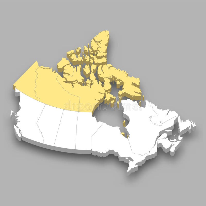 Northern Canada Region Location within Canada Map Stock Vector ...