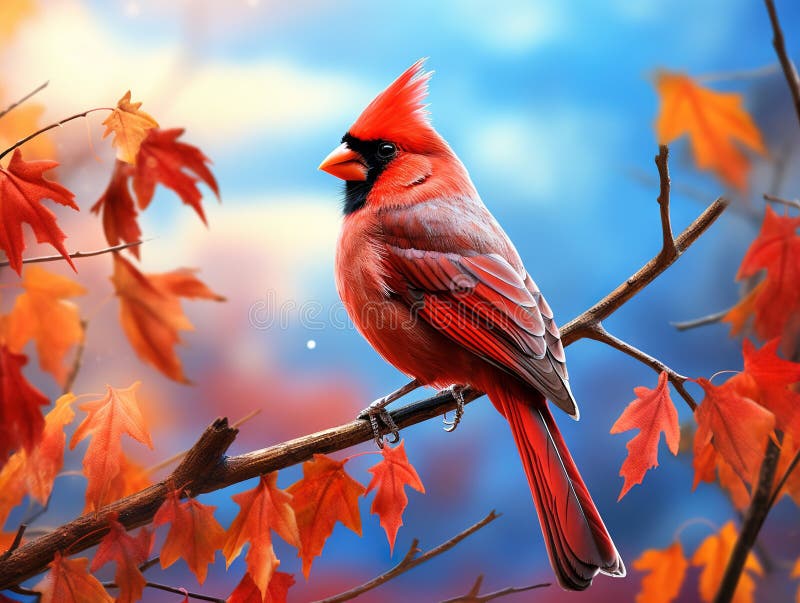 Ai Generated Illustration Wildlife Concept of Northern Cardinal Stock ...
