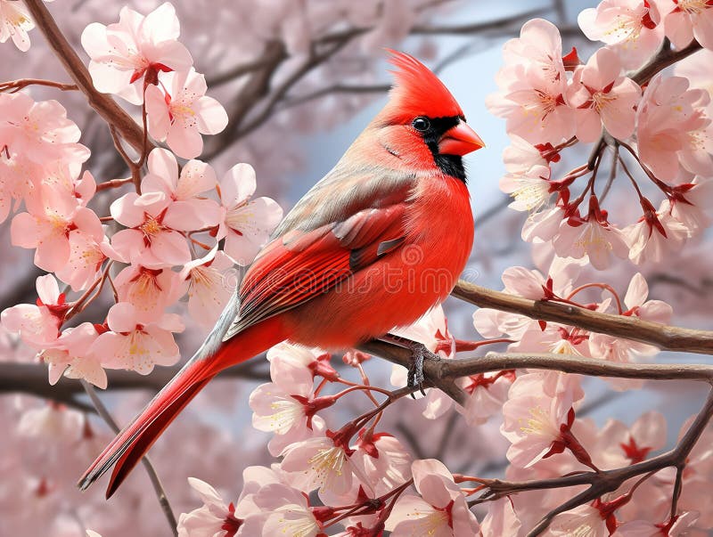 Northern Cardinal stock illustration. Illustration of animal - 293704653