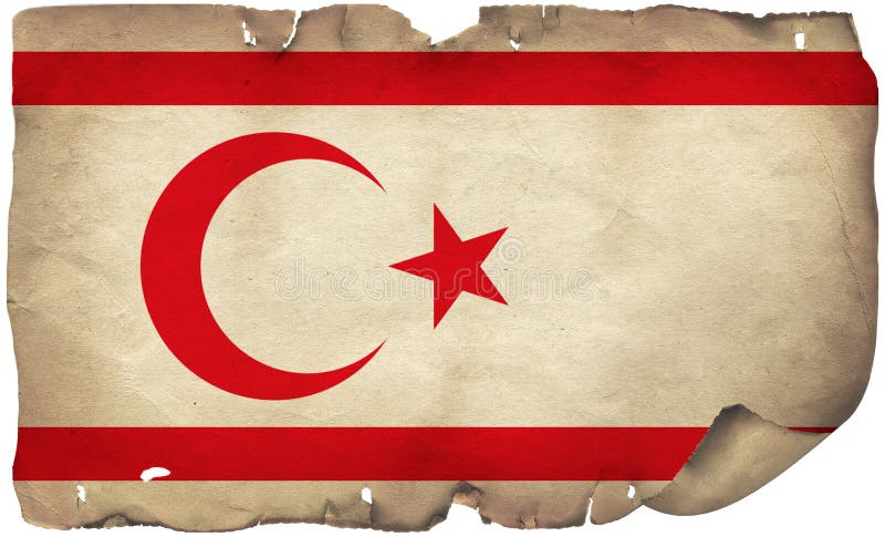 Northern Cypress Flag on Old Paper Stock Image - Image of destination ...