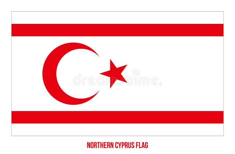 Northern Cyprus Flag Vector Illustration on White Background. Northern ...