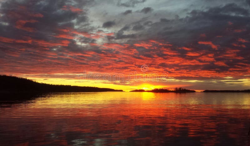 Northern fall sunset stock image. Image of boats, water - 65869471