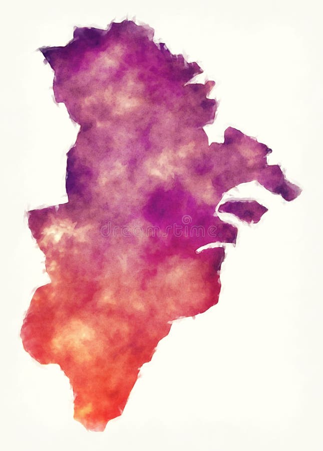 Northern Harbour Region Watercolor Map of Malta Stock Illustration ...