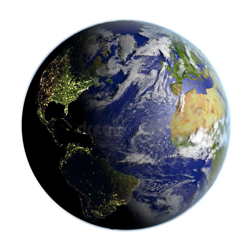 Northern Hemisphere on Earth Isolated on White Stock Illustration ...