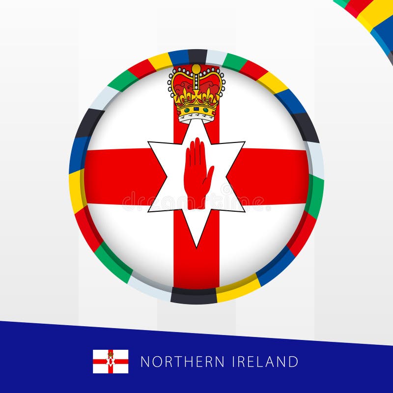 Northern Ireland Flag with Colorful Circle Border Stock Vector ...