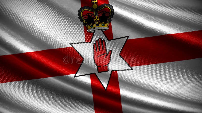 Northern Ireland Flag with Realistic Silky Wave Texture Stock ...