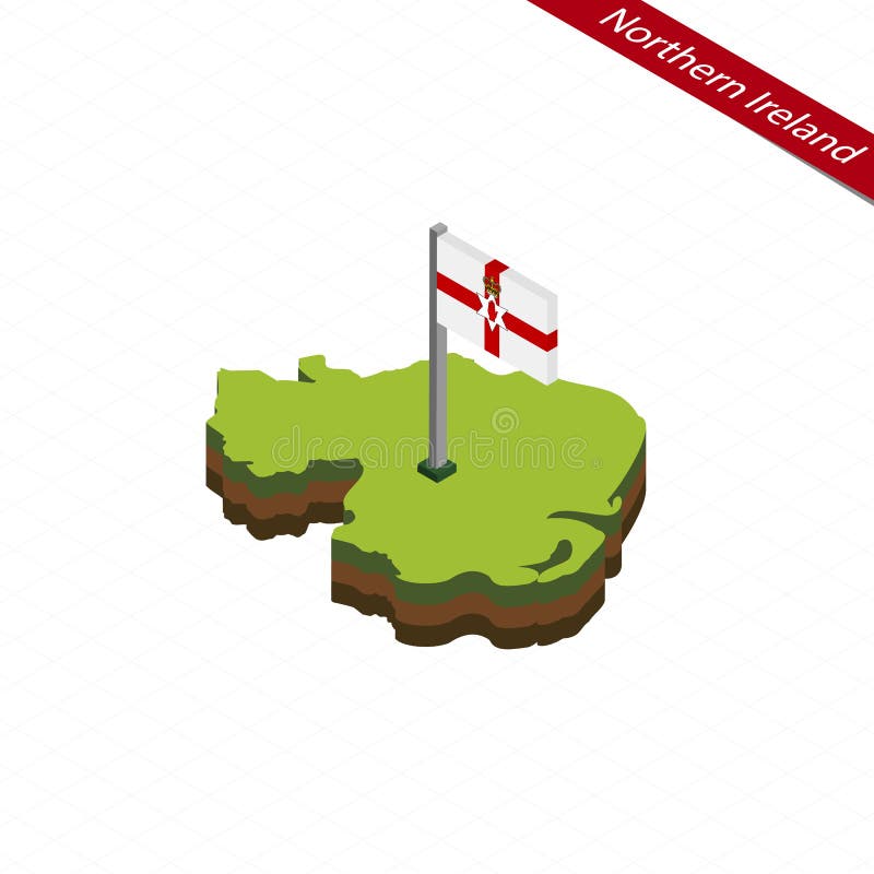 3d Isometric Map of Ulster is a Province of Ireland Stock Illustration ...