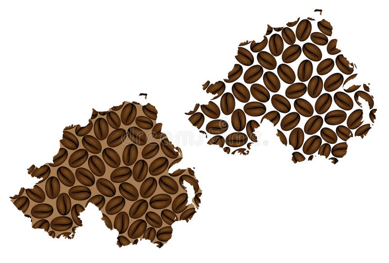 Northern Ireland - Map of Coffee Bean Stock Vector - Illustration of ...