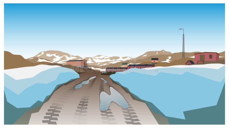 Cold Northern landscape. stock vector. Illustration of season - 197700418