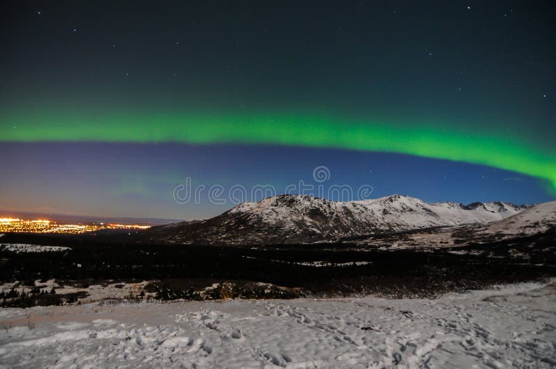 Northern Lights stock image. Image of night, alaska, stars - 29450877