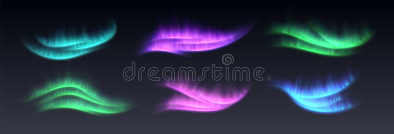 Northern Lights, Aurora Borealis Effect, Realistic Glowing Lights ...