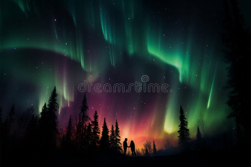 Northern Lights Backdrop, a Couples Captivating Celestial Rendezvous ...