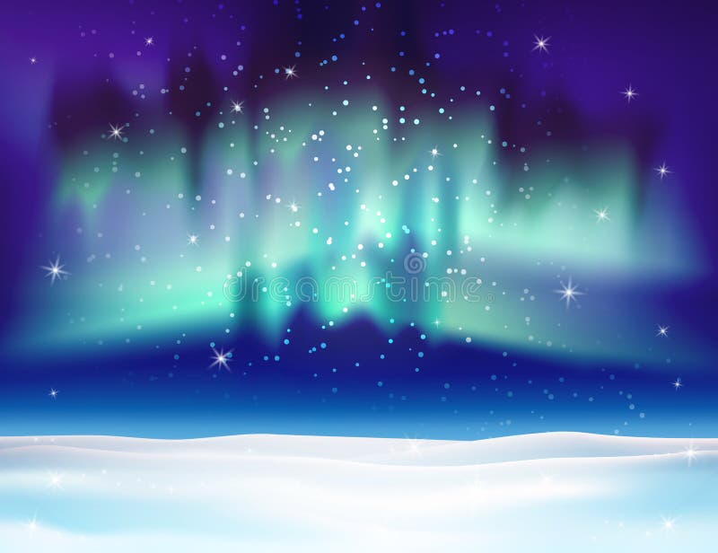 Northern Lights Background Vector Illustration. Stock Vector - Illustration of aurora, black ...