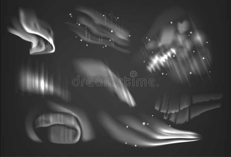 Northern Lights in Black and White, Features Soft Light Flares and ...