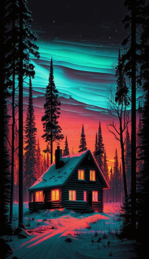 Northern Lights at the Edge of the North Pole Image Generative AI Stock ...