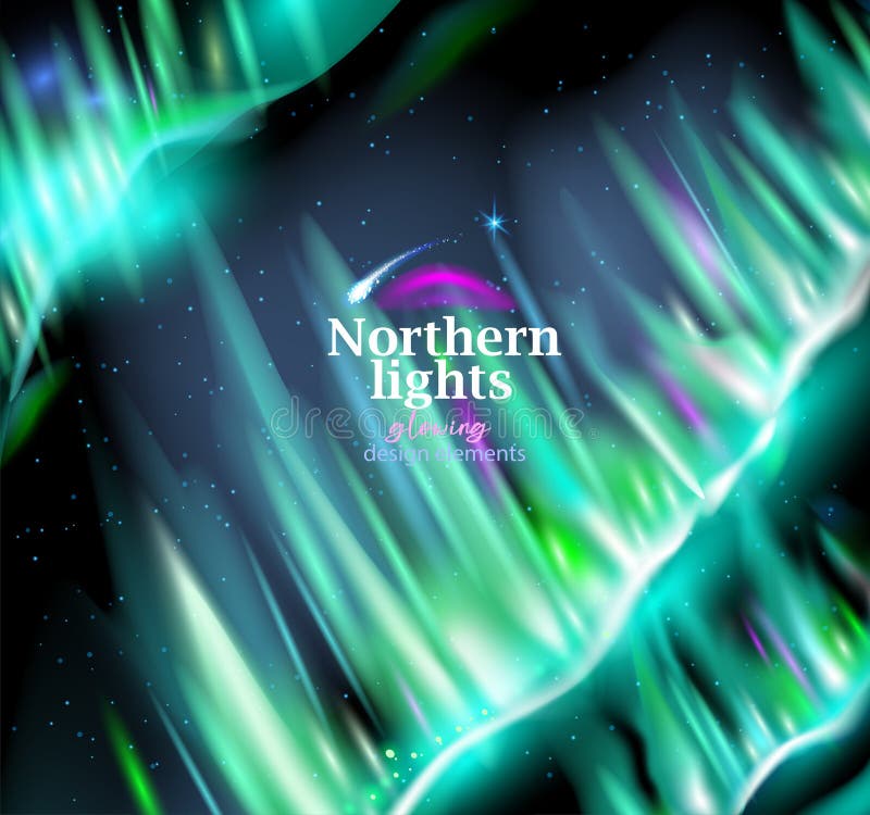 Northern Lights, Glowing Vector Elements Stock Illustration ...