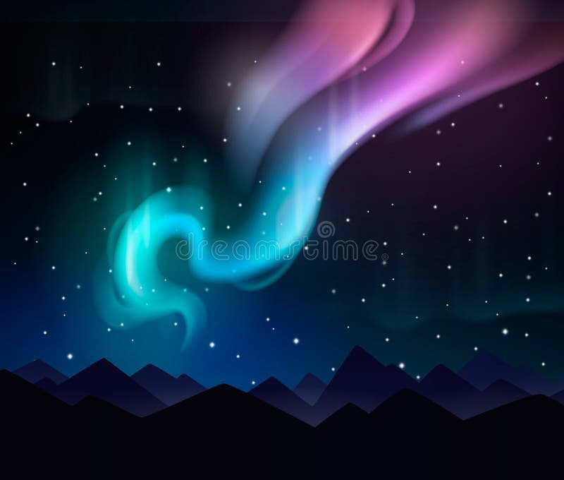 Northern Lights Illustration Stock Vector - Illustration of environment ...