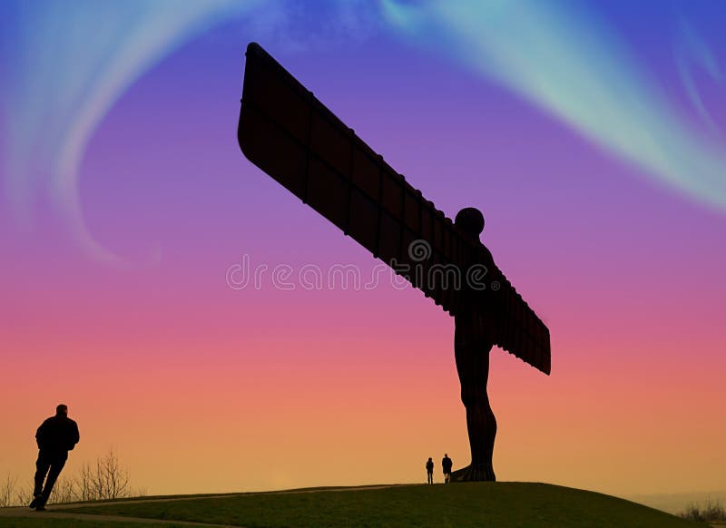 Northern Lights Over the Angel of the North Editorial Stock Image ...