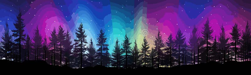 Simple Northern Lights Stock Illustrations – 150 Simple Northern Lights ...