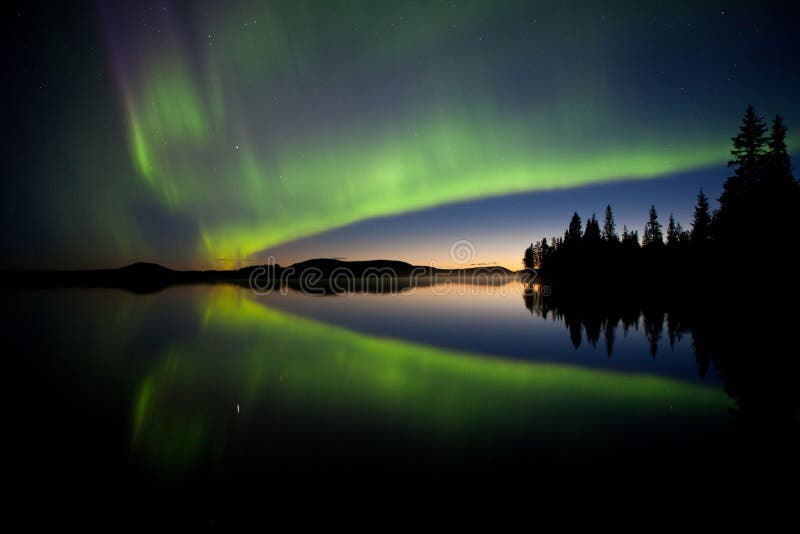 Northern lights in summer stock photo. Image of bright - 256965114