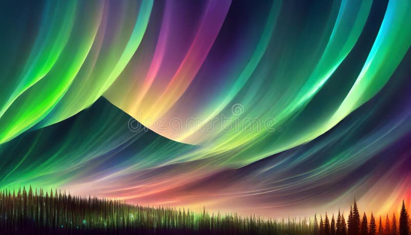 Northern Lights Wallpaper. Abstract Bright Background with Northern ...