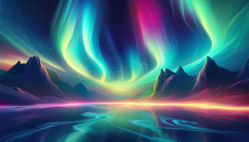 Northern Lights Wallpaper. Abstract Bright Background with Northern ...