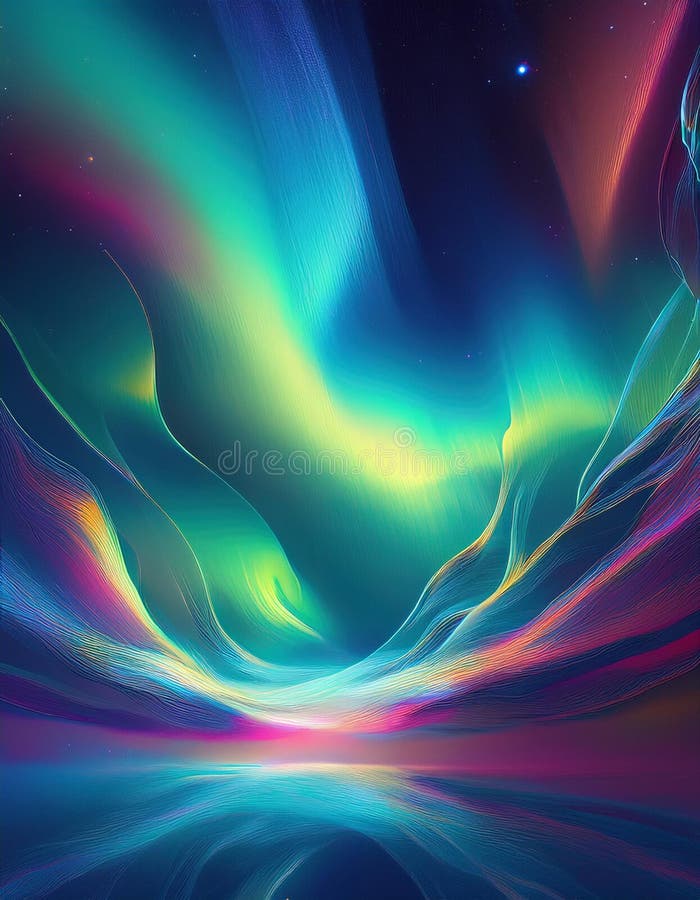 Northern Lights Wallpaper. Abstract Bright Background with Northern ...