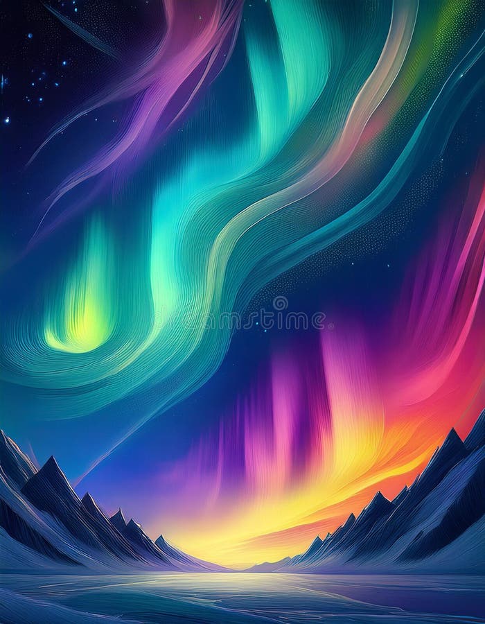 Northern Lights Wallpaper. Abstract Bright Background with Northern ...
